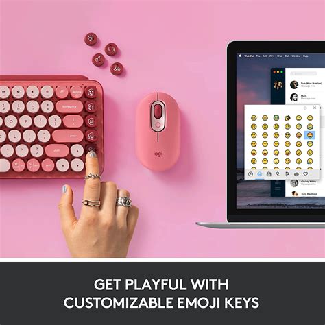 Logitech POP Keys Mechanical Wireless Keyboard Heartbreaker Rose