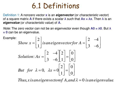 ppt chapter 6 eigenvalues and eigenvectors powerpoint presentation free download id 1800950