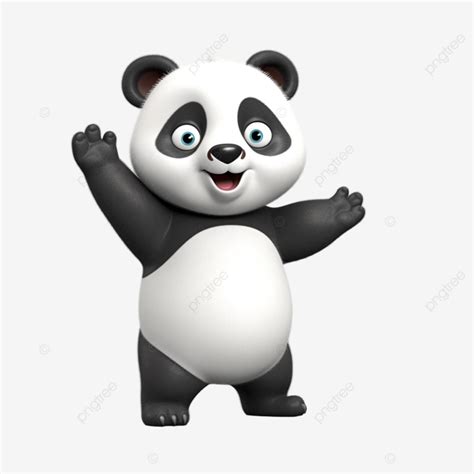 Fun Panda 3d Illustration Panda Panda Cute 3d Panda PNG Transparent