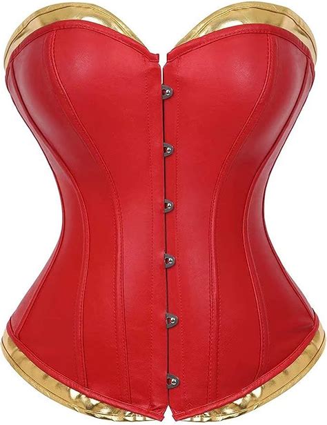 jutrisujo Leder Korsett Damen Bustier Kunstleder Corsage nähen Gothic