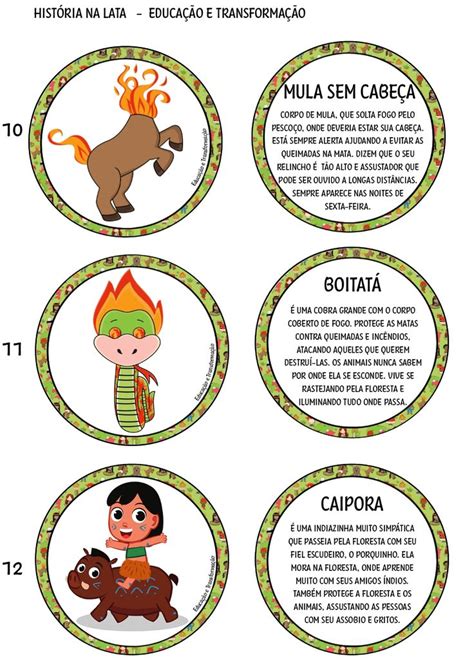História na lata personagens do folclore