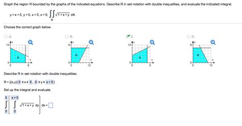 solved graph the region r bounded by the graphs of the