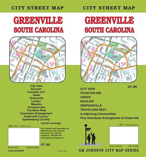 Greenville South Carolina Street Map GM Johnson Maps