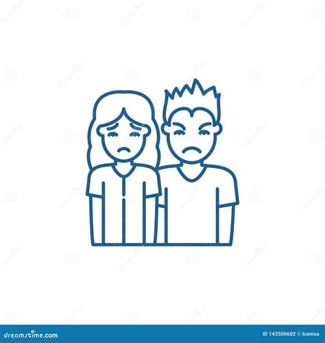 L Nea Concepto Del Descontento Del Icono S Mbolo Plano Del Vector Del