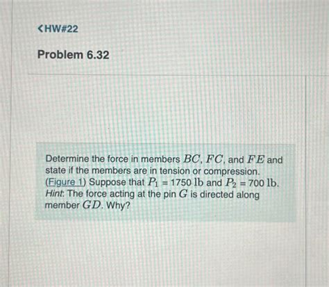 Solved Determine The Force In Members Bc Fc And Fe And Chegg