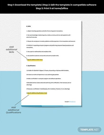 Free Check Cashier Job Description Template Ad Affiliate Cashier