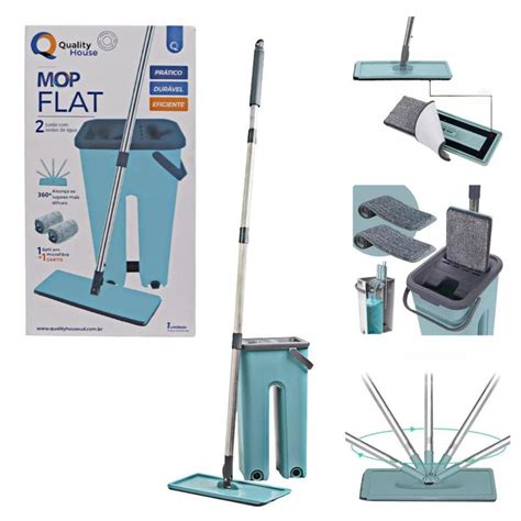 Rodo Flat Mop Lava E Seca Balde E Rodo Esfreg O M Gico Profissional