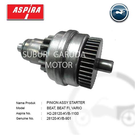 Jual GIGI PINION ASSY STARTER BEAT SCOOPY SPACY FI KARBURATOR VARIO 110