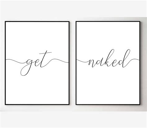 Get Naked Sign Set Of Get Naked Prints Bathroom Wall Art Bathroom