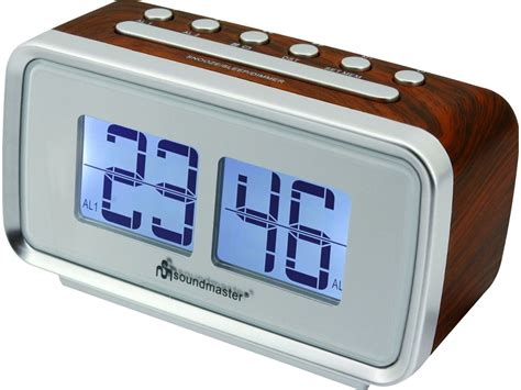 Rádio Relógio SOUNDMASTER UR105BR Madeira Digital Alarme Duplo