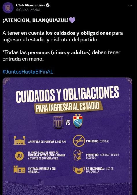 Alianza Lima El mensaje de los íntimos a sus hinchas que irán a Matute