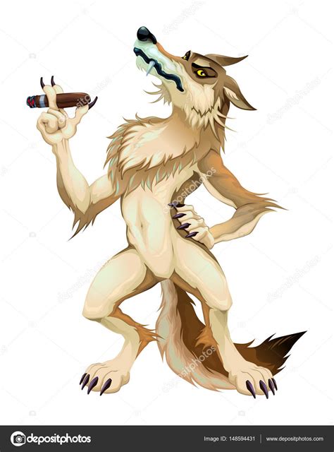 Image vectorielle Gros méchant loup avec cigare par ddraw 148594431