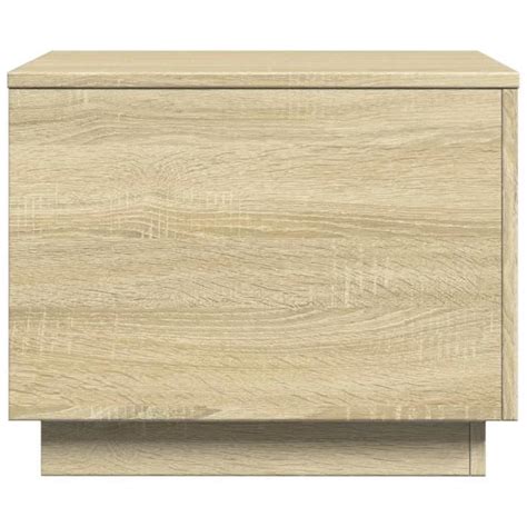 PAR Table basse avec lumières LED chêne sonoma 50x50x40 cm Pwshymi