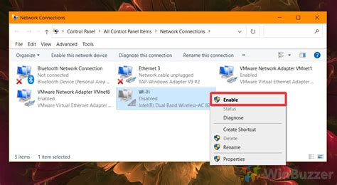how to enable or disable your wifi or ethernet adapter in windows 10