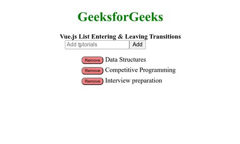 Vue Js List Entering Leaving Transitions GeeksforGeeks