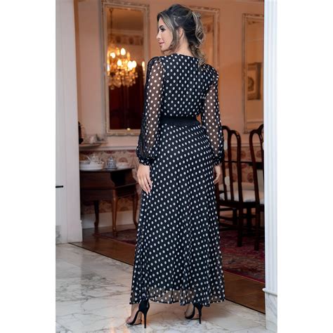 Vestido Longo Em Tule Po Forrado Luciana Pais E Simonello
