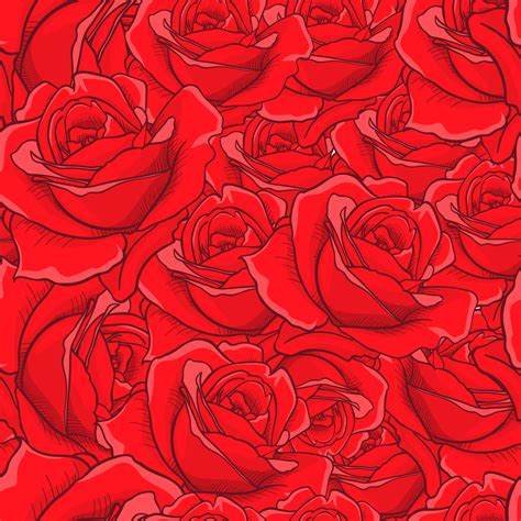 Rose Seamless Pattern Flower Seamless Pattern Vector Floral Seamless