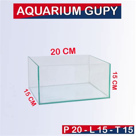Jual Aquarium 20x15x15 Aquarium Gupy Soliter Cupang Akuarium Mini
