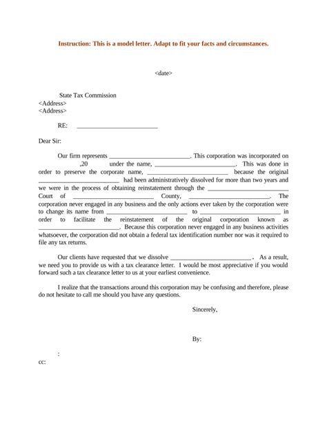 Sample Letter Clearance Doc Template PdfFiller