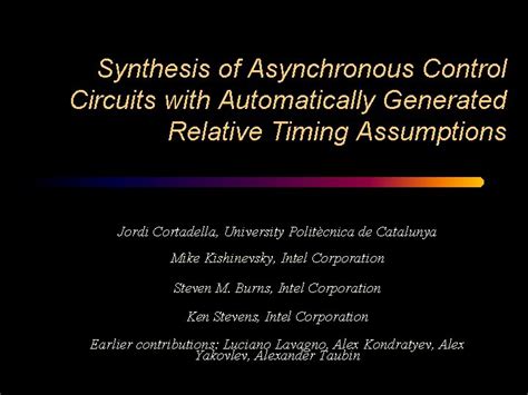 synthesis of asynchronous control circuits with automatically generated