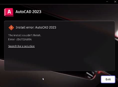 when installing autodesk products a message like the following appears install error autocad
