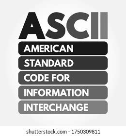 Ascii American Standard Code Information Interchange Stock Vector