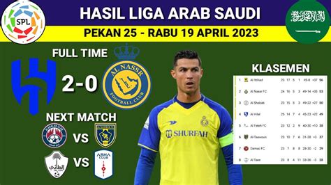 Hasil Liga Arab Saudi Semalam AL HILAL Vs AL NASSR Klasemen Terbaru