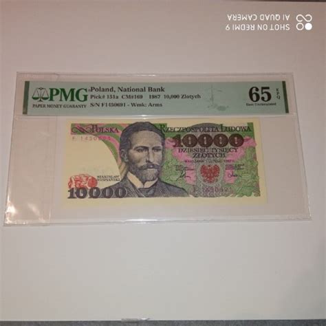 Banknot 10000 zł PRL PMG 65 rok 1987 Poznań Kup teraz na Allegro
