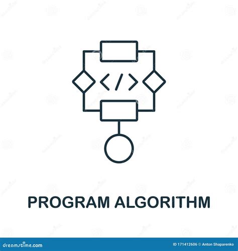 program algorithm line icon thin design style from programmer icon collection stock vector