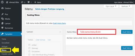 Cara Membuat Menu Di WordPress Dengan Mudah