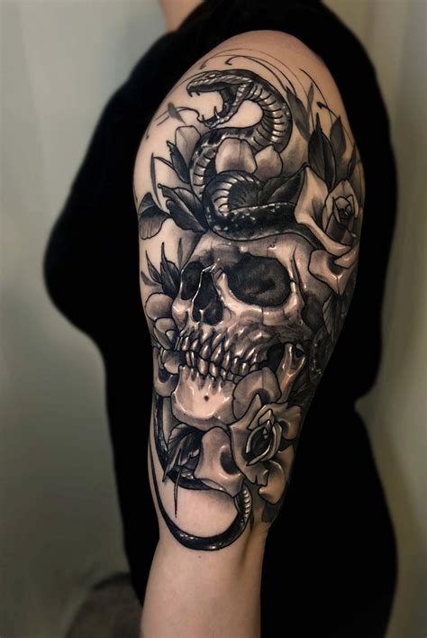 Skull And Snake Tattoos