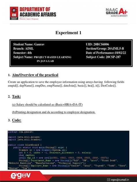 experiment 1 java pdf computer programming programming paradigms