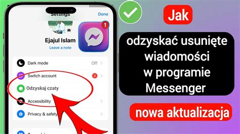 Jak odzyskać usunięte wiadomości na Messengerze iPhone Odzyskaj