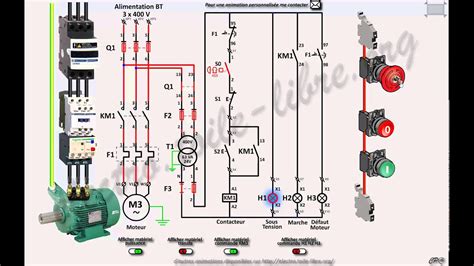 Branchement Contacteur Triphase Moteur Schema De D Un De Puissance