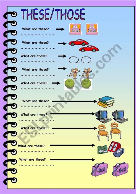 Esl This That These Those Worksheets