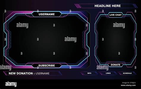 Live Stream Interface Overlay Frames Royalty Free Vector Stock Vector