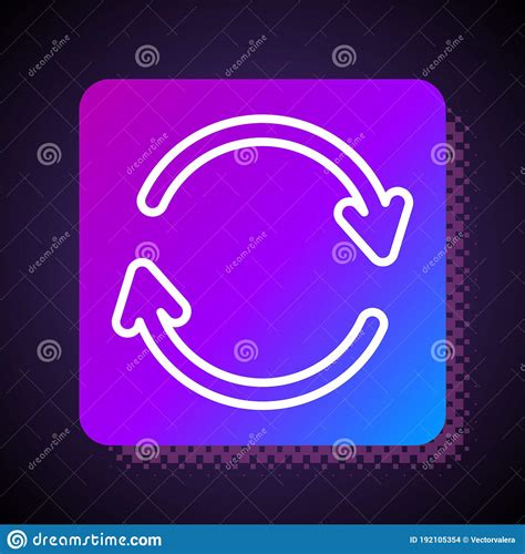 White Line Refresh Icon Isolated On Black Background Reload Symbol