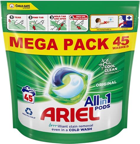 Ariel All In 1 Pods Cool Clean Kapsułki Do Prania Białych Tkanin 45