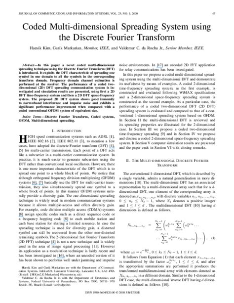 pdf coded multi dimensional spreading system using the discrete fourier transform garik