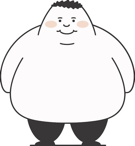 Premium Vector A Cartoon Drawing Of A Fat Man With A Big Belly