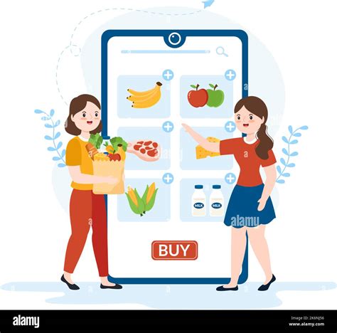Online Grocery Store Or Supermarket To Order Daily Necessities Or Food