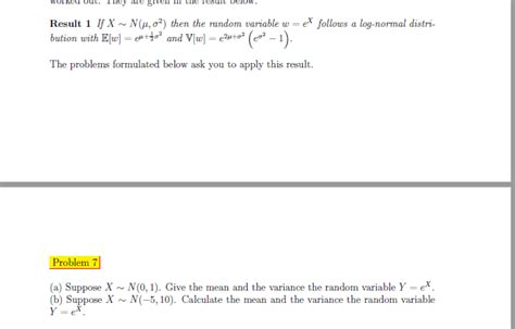 solved result 1 if x ~ n μ σ2 then the random variable