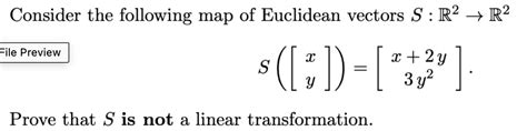 Solved Consider The Following Map Of Euclidean Vectors Chegg