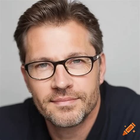 Portrait Of A Serious Middle Aged Man With Glasses On Craiyon