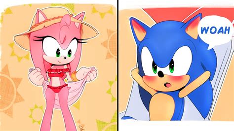Beach Day Sonic X Amy Sonamy Comic Dub Compilation YouTube