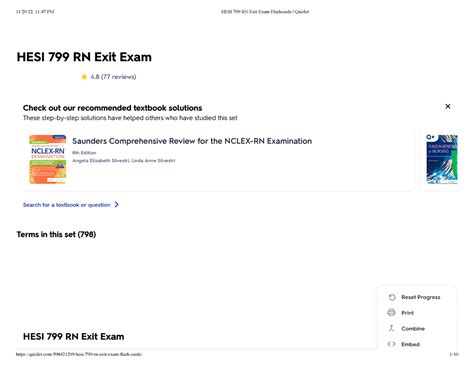 HESI 799 RN Exit Exam Flashcards Quizlet HESI 799 RN Exit Exam 4 77