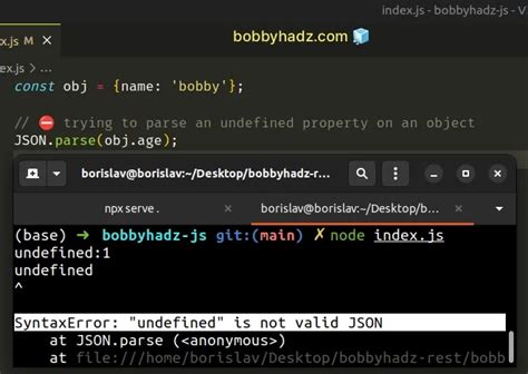 syntaxerror undefined is not valid json in js [solved] bobbyhadz