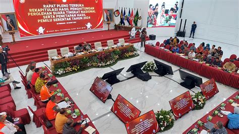 KPU Sahkan Hasil Pilpres 32 Provinsi Prabowo Gibran Menang 57 Suara