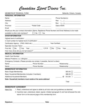 Fillable Online Membership Form Cogeco Fax Email Print Pdffiller