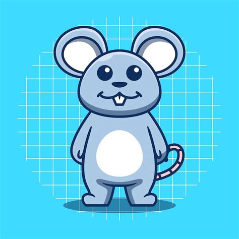 Ilustración de vector de pie de mascota de ratón lindo Estilo de